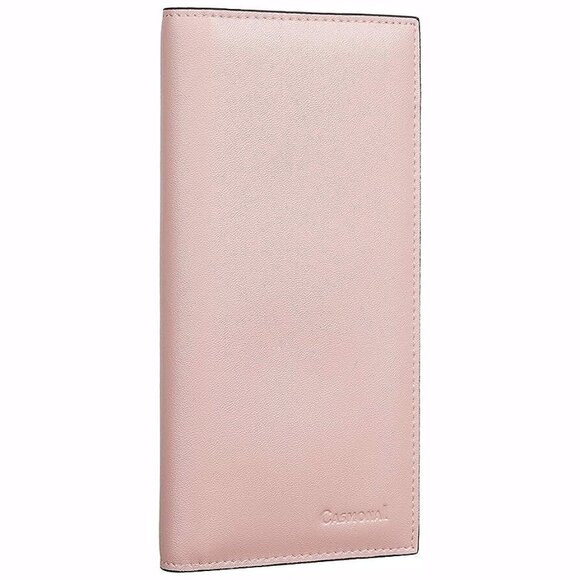 Bags | Premium Leather Checkbook Cover Pink Champagne | Poshmark